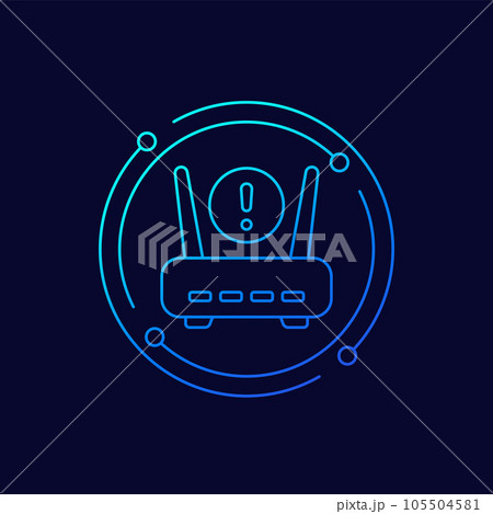 router, modem error icon, linear designのイラスト素材 [105504581] - PIXTA