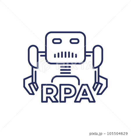 RPA bot line icon, Robotic process automationのイラスト素材 [105504629] - PIXTA