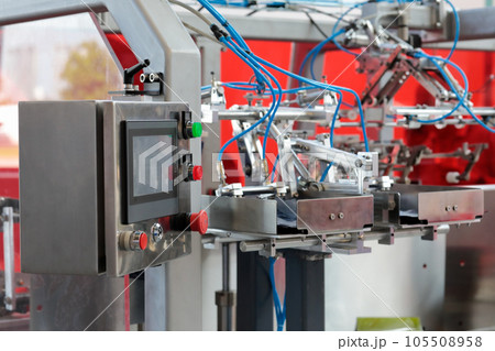 control panel of automated packaging equipmentの写真素材 [105508958] - PIXTA
