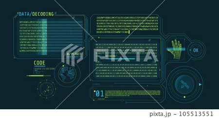 HUD interface design for decoding satellite data.のイラスト素材 [105513551 ...