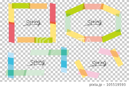 Spring masking tape frame set plain - Stock Illustration [105519593 ...