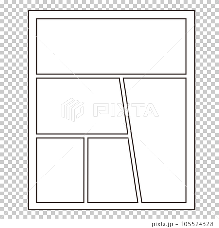 manga single page template - Stock Illustration [105524328] - PIXTA
