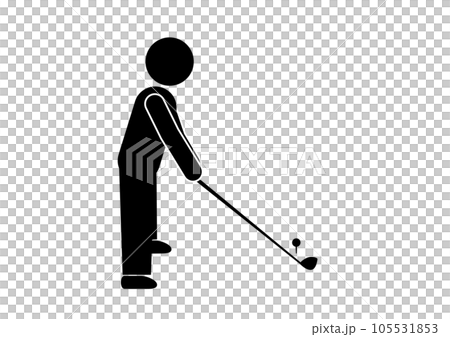 Golf pictogram. Practice your tee shot with a... - Stock Illustration ...