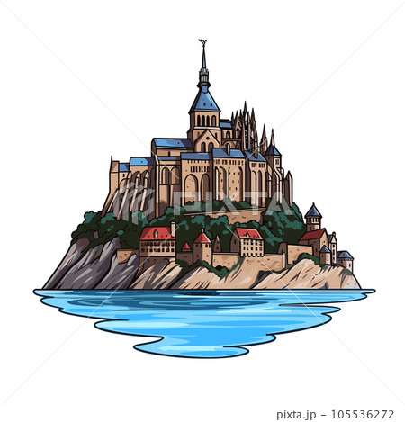 Mont Saint Michel Castle Cartoon