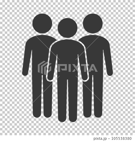 立っている3人の人のアイコン・ピクトグラム - チーム・集団のイメージ素材のイラスト素材 [105538380] - PIXTA