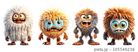 Set of funny furry angry monstersのイラスト素材 [105540238] - PIXTA
