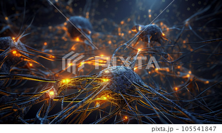 Global neural network. Neural cells with...のイラスト素材 [105541847] - PIXTA