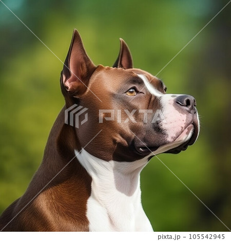 Profile portrait of an American Staffordshire...のイラスト素材 [105542945] - PIXTA