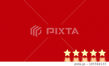 The gold five star on red background 3d renderingのイラスト素材 [105568133 ...
