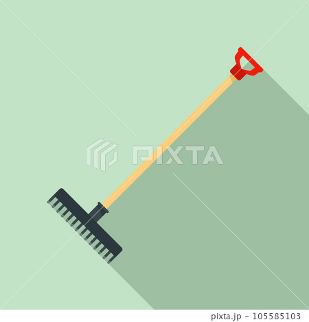Garden rake icon. Flat illustration of garden...のイラスト素材 [105585103] - PIXTA