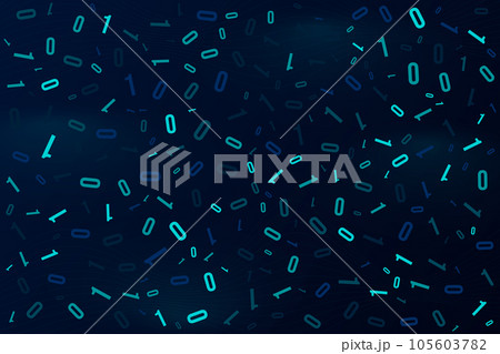 Binary number blockchain random pattern on dark...のイラスト素材 [105603782] - PIXTA