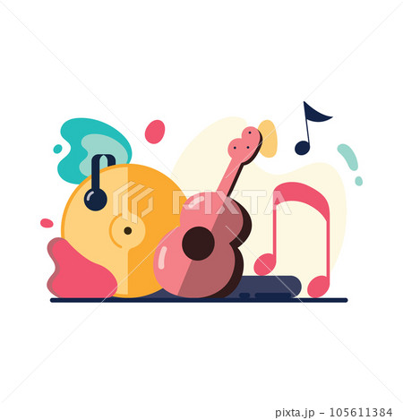 Music flat design. Vector illustrationのイラスト素材 [105611384] - PIXTA