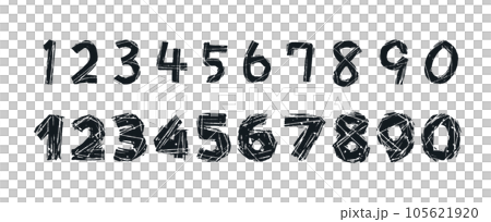 Rough number decoration set stylish letter font - Stock Illustration ...