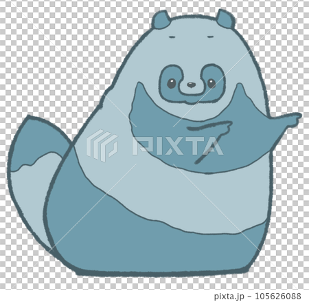 Tanuki pointing to the right (blue) - Stock Illustration [105626088 ...