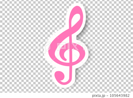 Paper craft treble clef pink - Stock Illustration [105643982] - PIXTA