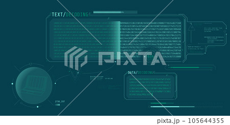 Data decryption screen with text decoding window.のイラスト素材 [105644355 ...