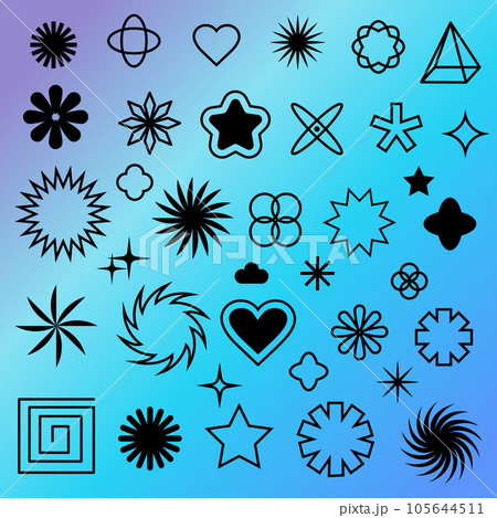 Vector Graphic Assets Set. Y2K bling retro...のイラスト素材 [105644511] - PIXTA