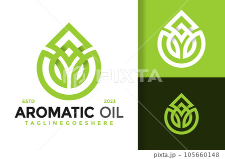 Letter A aromatic oil linear logo design vector...のイラスト素材 [105660148 ...