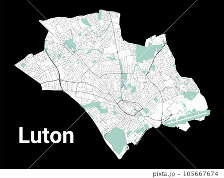 Luton city map, administrative areaのイラスト素材 [105667674] - PIXTA