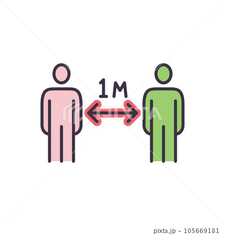 Social distancing. Keep distance vector iconのイラスト素材 [105669181] - PIXTA