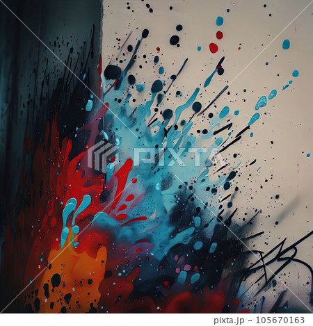 graffiti splash on wallのイラスト素材 [105670163] - PIXTA