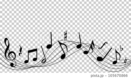 Wave background of musical notation with... - Stock Illustration ...