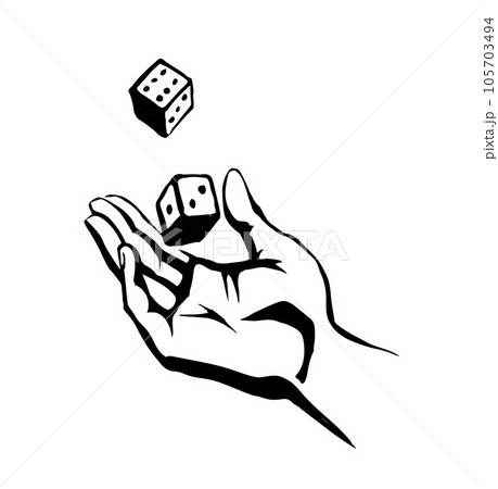 Vector drawing. The hand draws lotsのイラスト素材 [105703494] - PIXTA
