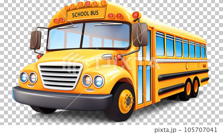 Yellow School Bus 3D Cartoon-Styleのイラスト素材 [105707041] - PIXTA