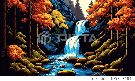 Pixel Waterfall Step By Step