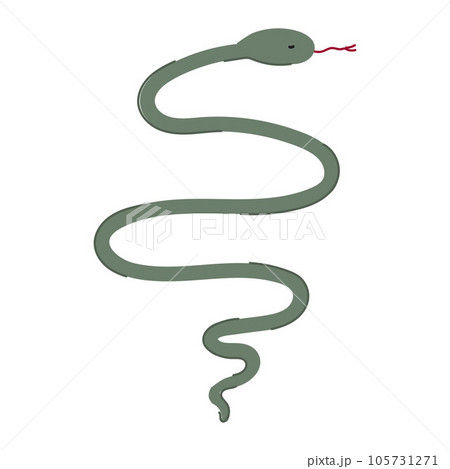 Cute cartoon style doodle snake.のイラスト素材 [105731271] - PIXTA