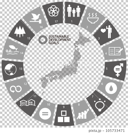 SDGsと日本 モノクロアイコン のイラスト素材 [105733471] - PIXTA