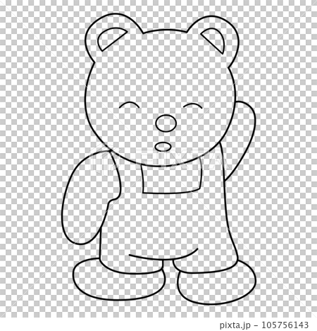 bear outline cartoon design on transparent...のイラスト素材 [105756143] - PIXTA