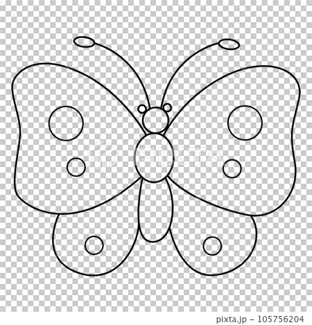 Butterfly outline cartoon design on transparent... - Stock Illustration ...
