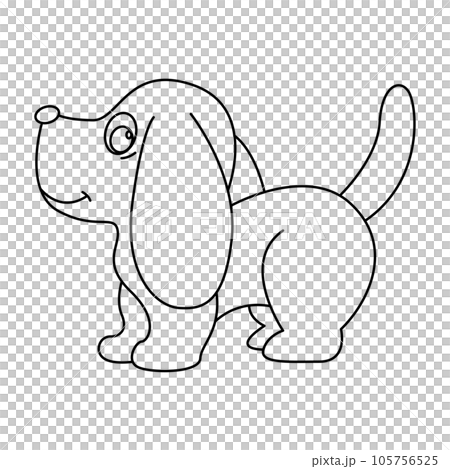 Dog outline cartoon design on transparent...のイラスト素材 [105756525] - PIXTA