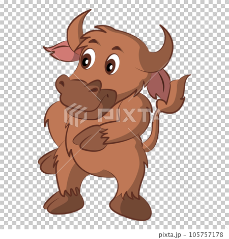 Buffalo cartoon design on transparent background - Stock Illustration ...