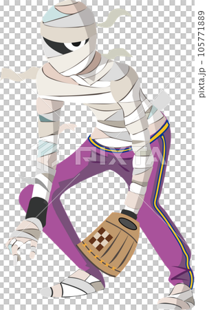 Halloween mummy man baseball player - Stock Illustration [105771889 ...