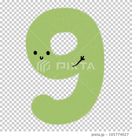 9 nine cartoon green -插圖素材 [105774027] - PIXTA圖庫
