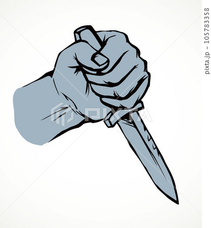 Hand with a dagger. Vector drawingのイラスト素材 [105783358] - PIXTA