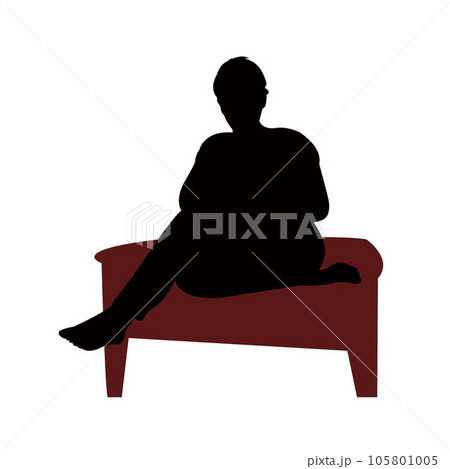 a woman sitting, body silhouette vectorのイラスト素材 [105801005] - PIXTA