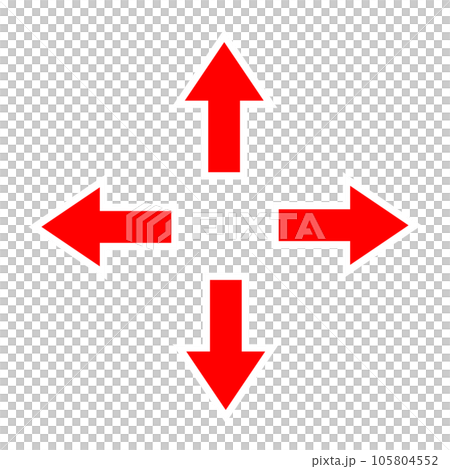 Up, down, left, right, and four-way arrows with... - Stock Illustration ...