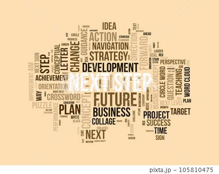 Word cloud background concept for Next Step....のイラスト素材 [105810475] - PIXTA
