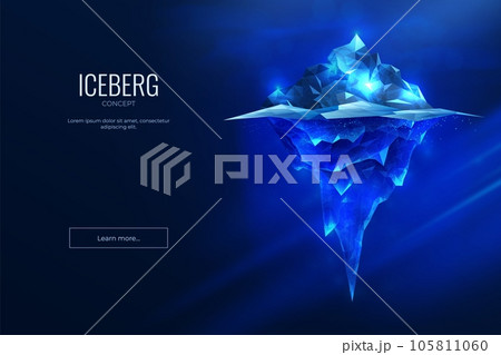 Digital iceberg. Glacier ice rock in ocean....のイラスト素材 [105811060] - PIXTA