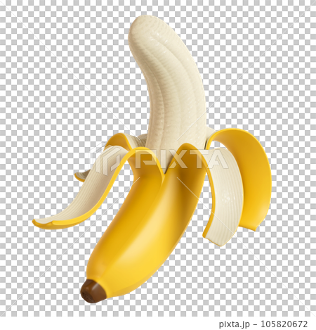 banana isolated. 3D render illustration - Stock Illustration [105820672 ...