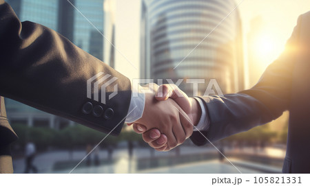 Businessman handshake on blur background with...のイラスト素材 [105821331] - PIXTA