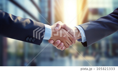 Businessman handshake on blur background with...のイラスト素材 [105821333] - PIXTA