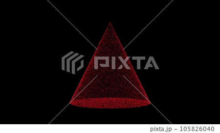 3D red cone on black background. Object...のイラスト素材 [105826040] - PIXTA