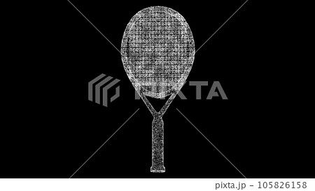 3D tennis racket on black background. Object...のイラスト素材 [105826158] - PIXTA