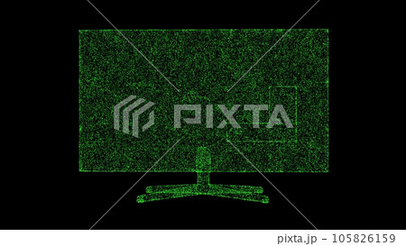 3D TV set monitor display on black background....のイラスト素材 [105826159 ...