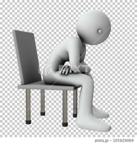 A person sitting in a chair, dazed, looking at... - Stock Illustration ...