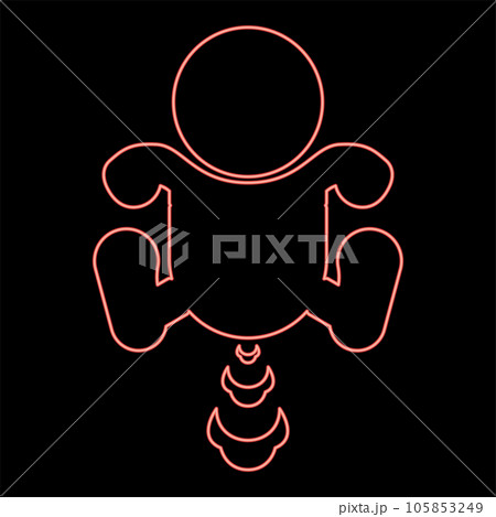 Neon child farts puffing red color vector...のイラスト素材 [105853249] - PIXTA